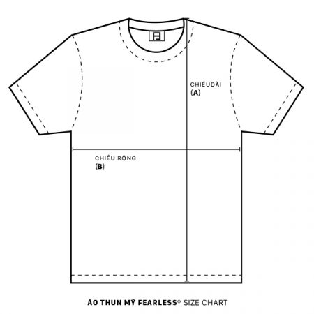 Hướng dẫn chọn Size áo thun, Sweatshirt, Hoodie - Fearless Size Chart